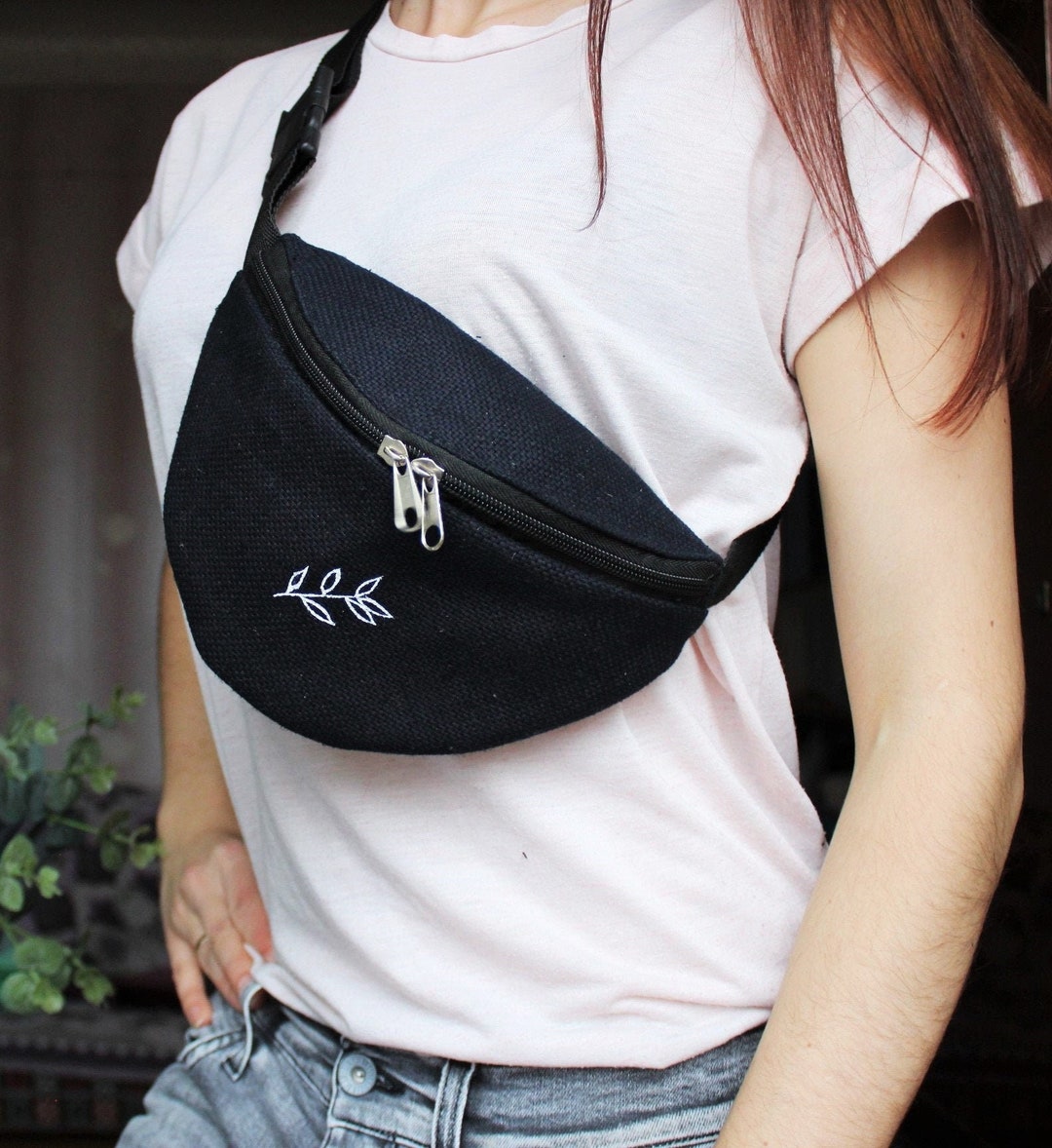 Small Fanny Pack Waist Bag for Women Leaf Bum Bag Linen Hip Bag Waist ...
