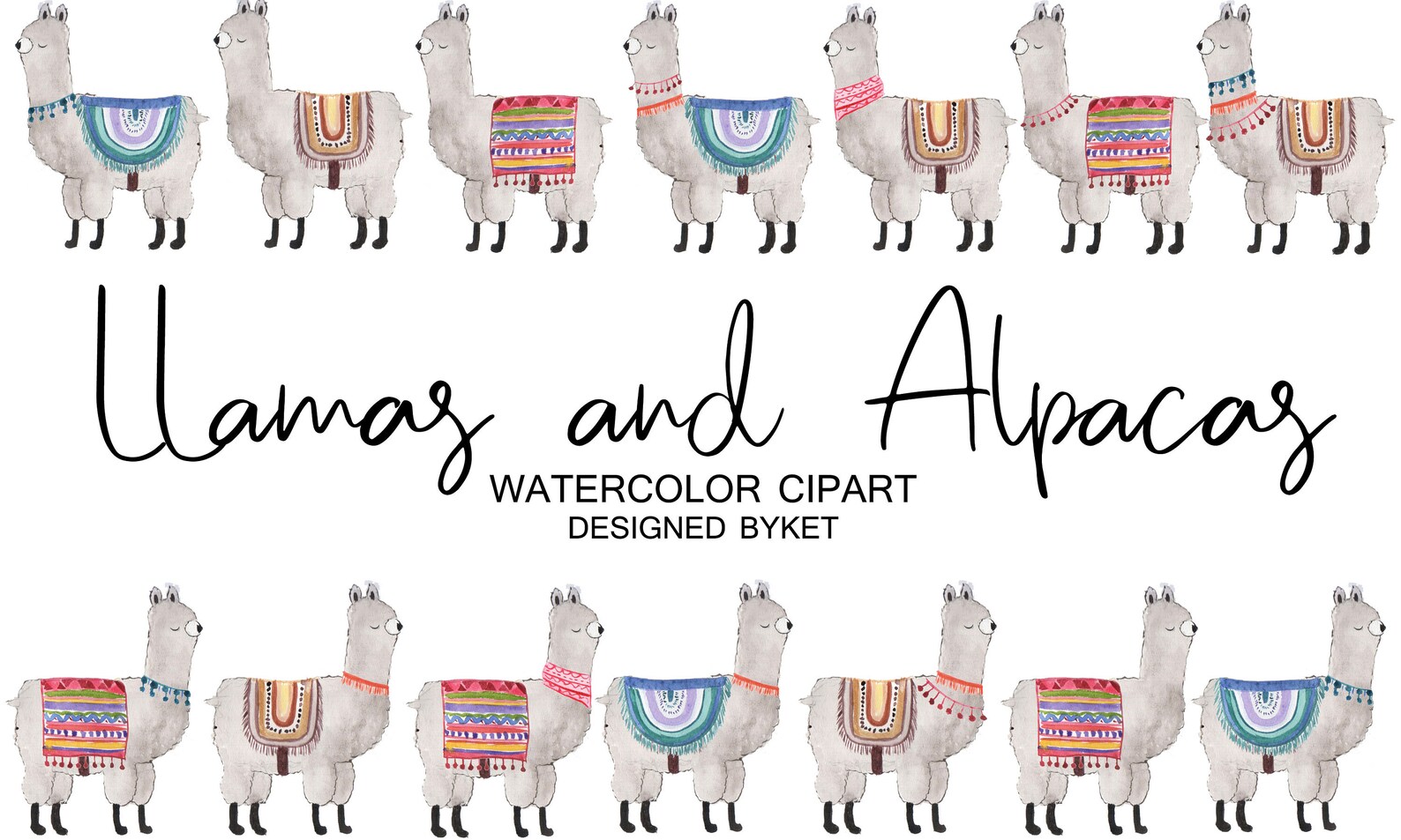 Alpaca Clipart Watercolor Llama Clip Art Animal Clipart - Etsy