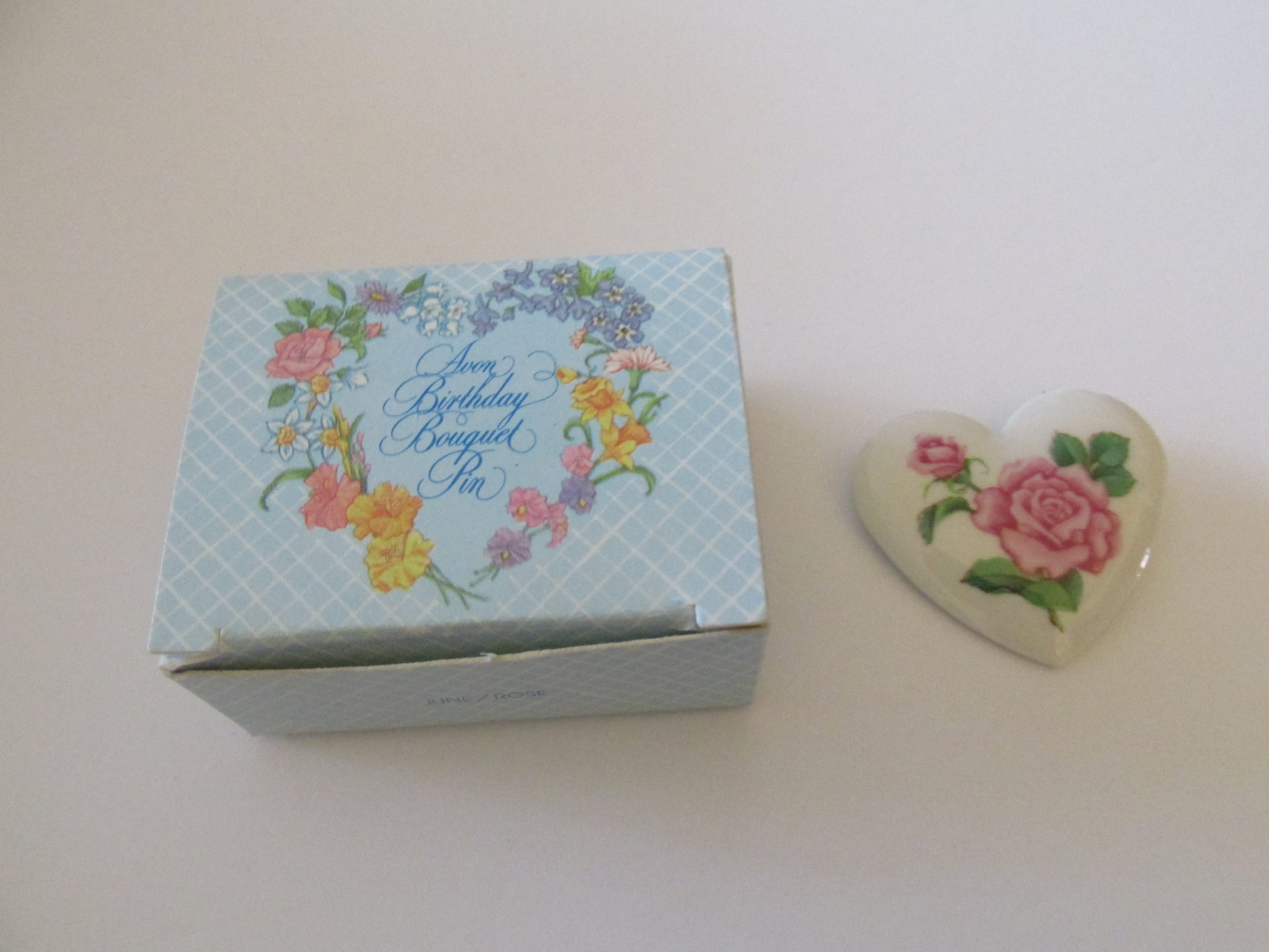 Vintage Avon Birthday Bouquet Pin June Rose With Box 1987 | Etsy