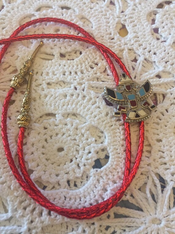 Retro Bolo Tie Totem Pole Figure Theme Vintage Access… - Gem