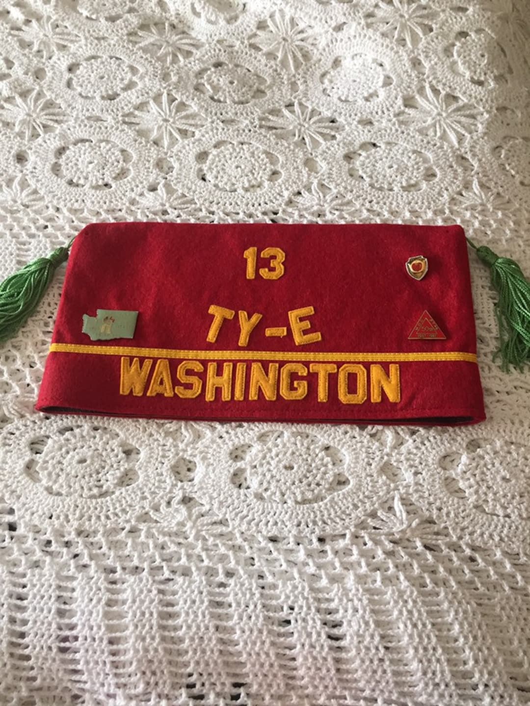 Vintage VFW Veterans of Foreign Wars Red Felt Hat Washington State With ...