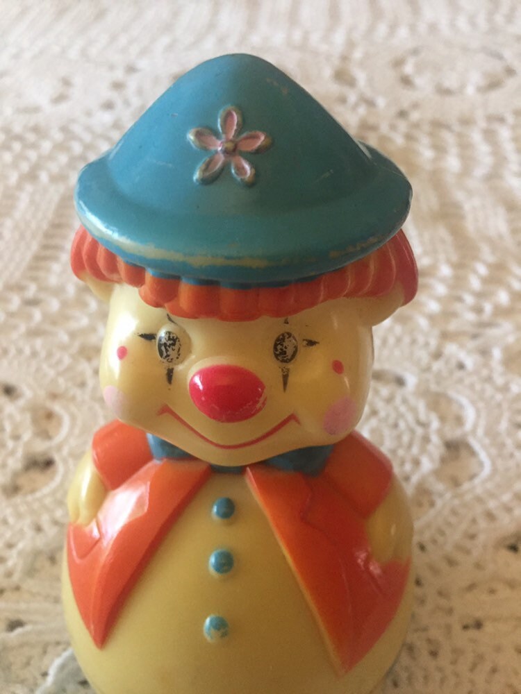 Vintage Roly Poly Clown Toy Musical Retro Collectible | Etsy