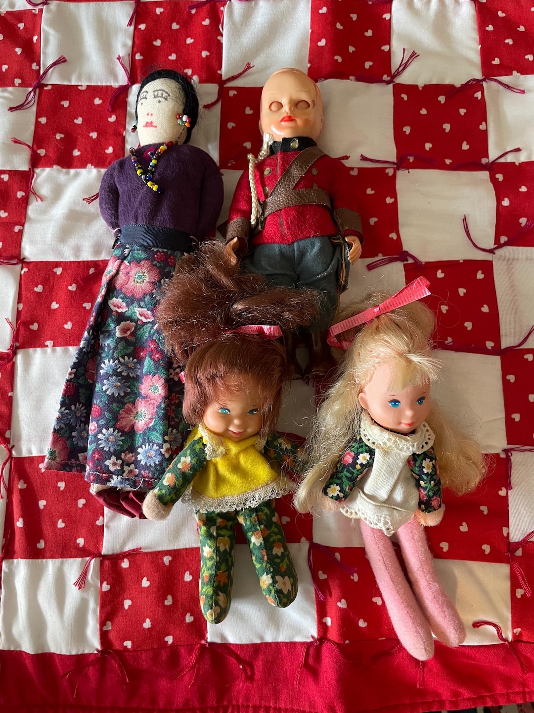 Vintage Bundle of Four Dolls for Refurbishing Honey Hill Bunch, Mountie ...