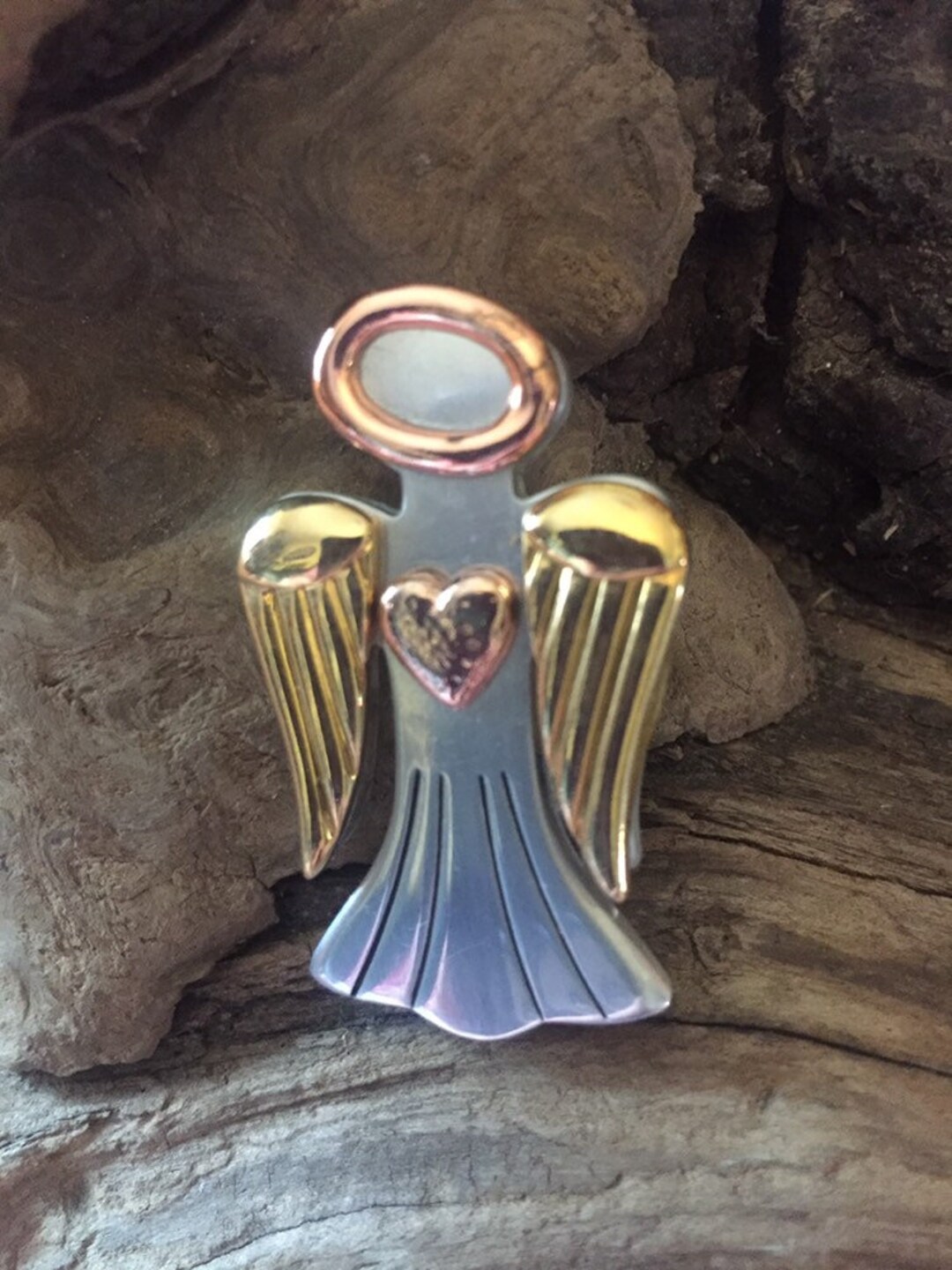 Vintage Avon Angel Pin Brooch With Heart Accent and Box - Etsy