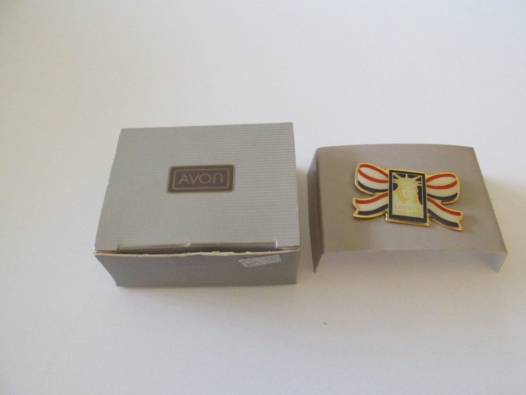Vintage Avon Statue of Liberty Pin With Original Box 1982 Retro Jewelry ...