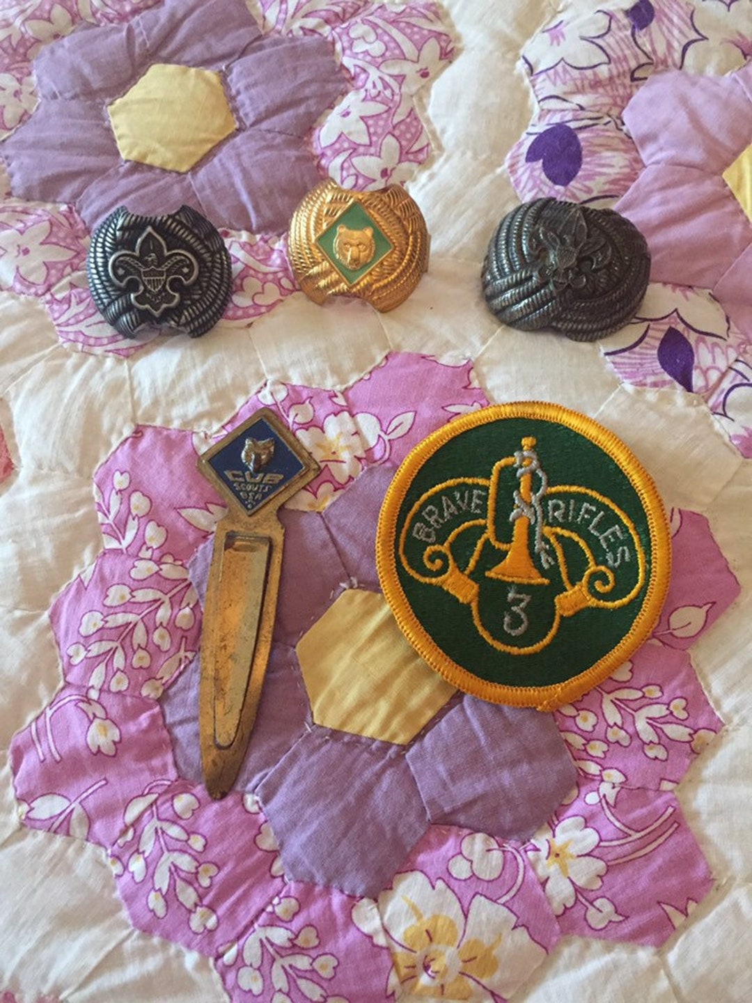 Retro Cub Scout Boy Scout Bookmark, Patch, and Scarf Holders Sliders ...