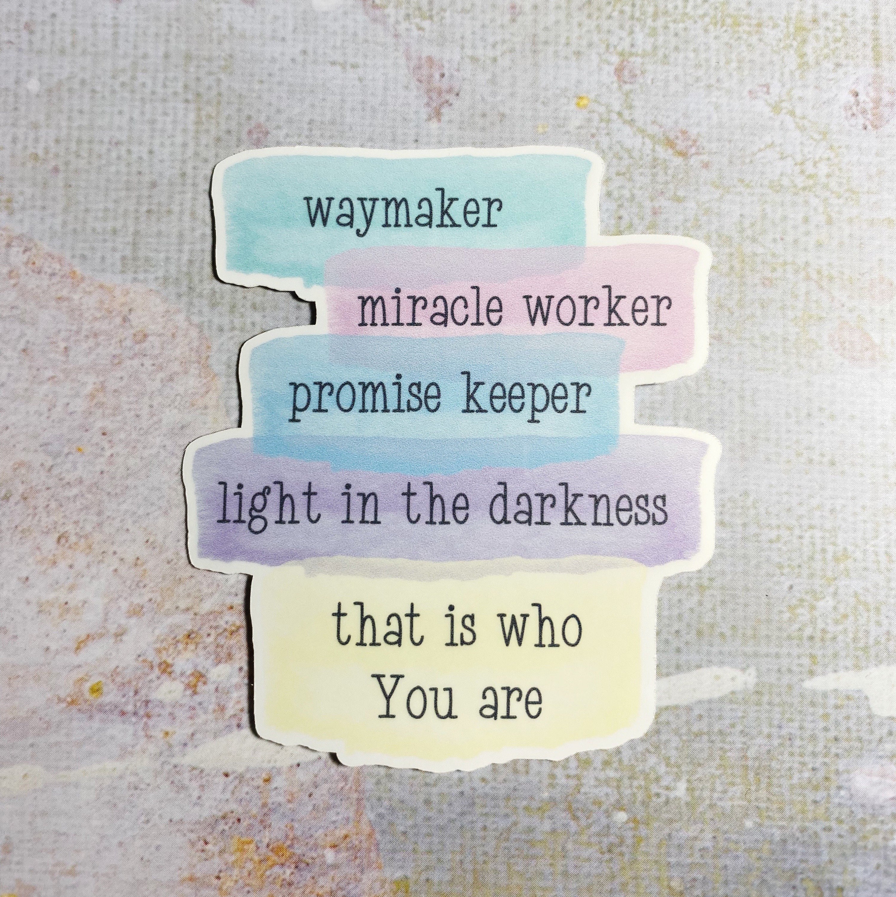 Waymaker Christian Sticker; Worship Lyric Vinyl Decal; Faith ...