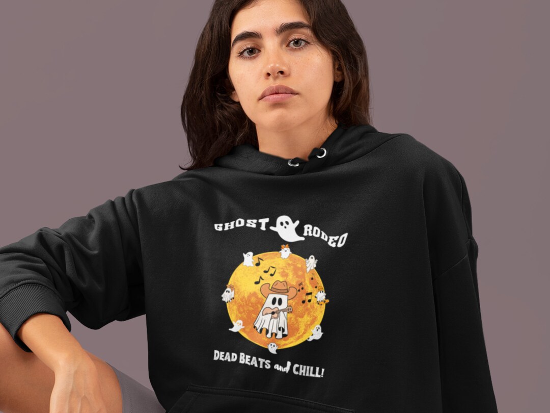 Funny Halloween Genz Humor Shirt Millennial Ghost Rodeo Crewneck Spooky ...
