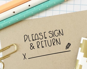 Sign Return Stamp - Etsy
