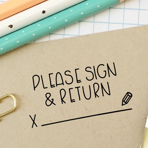 Please Sign and Return Teacher Stamp Classroom Stamp Stamp - Etsy
