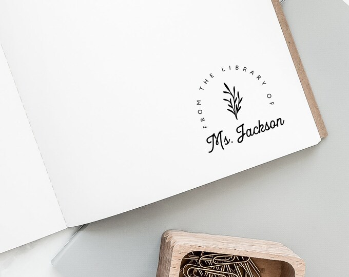 Custom Book Stamp, Library Stamp, Gift for Teachers and Book Lovers ...