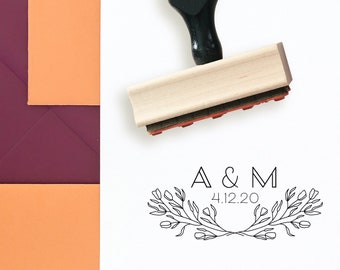 Monogram Wedding Stamp Wedding Stamp With Initials Save the - Etsy