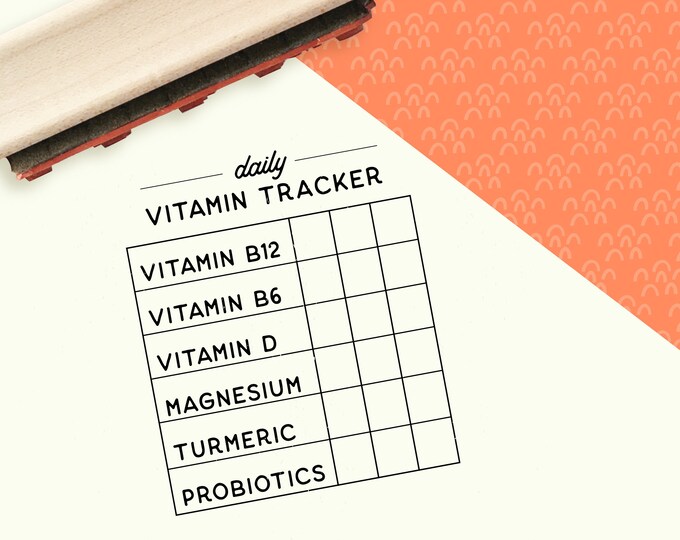 Vitamin or Medication Tracker Stamp for Bullet Journals, Planners, and ...