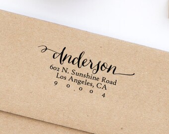 Return Address Stamp Self-Inking Address Stamp Calligraphy | Etsy