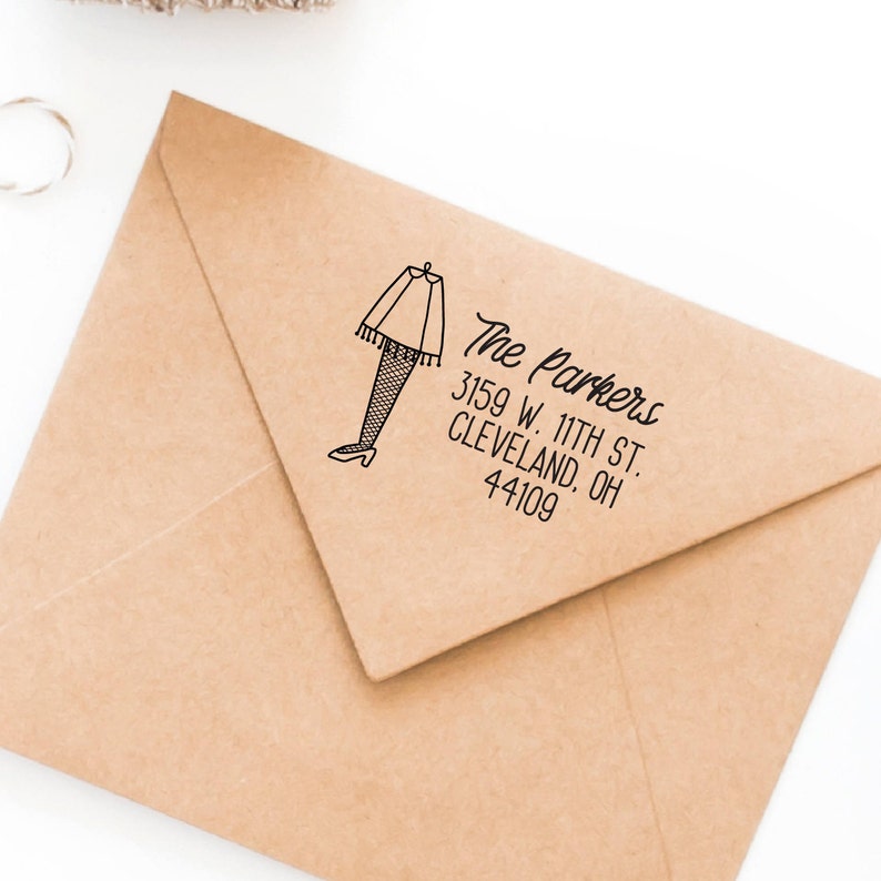 Return Address Stamp Leg Lamp Return Address Stamp Holiday - Etsy