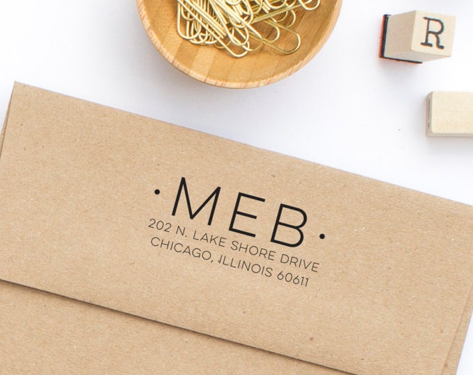 Return Address Stamp, Self-inking Address Stamp, Monogram Address Stamp ...