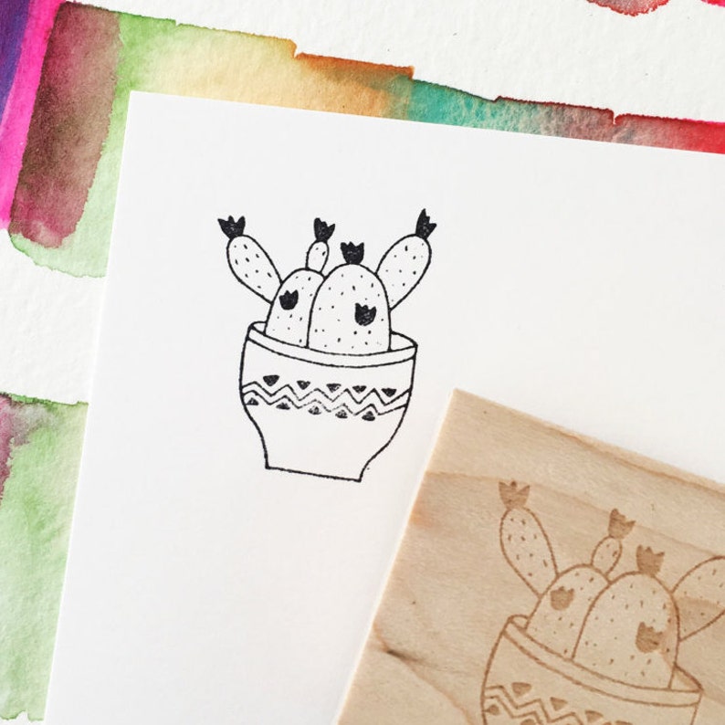 Cactus Stamp Rubber Stamp Stamp for Crafting Scrapbook | Etsy