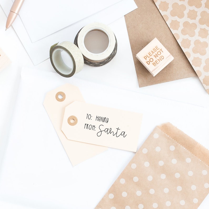 Santa Stamp to Your Child From Santa Gift Tag Stamp Santa | Etsy