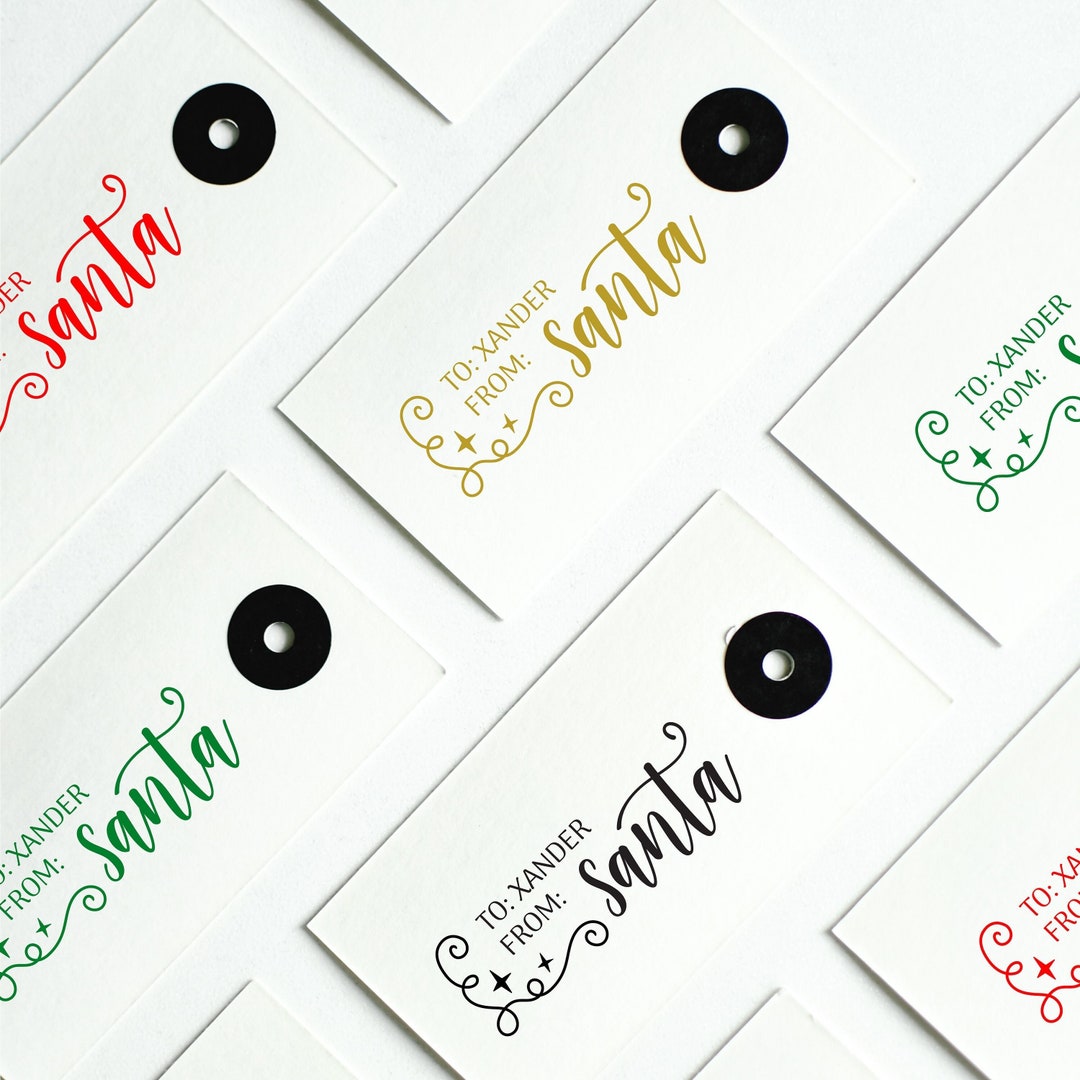 Santa Stamp to Your Child From Santa Stamp Gift Tag Stamp - Etsy