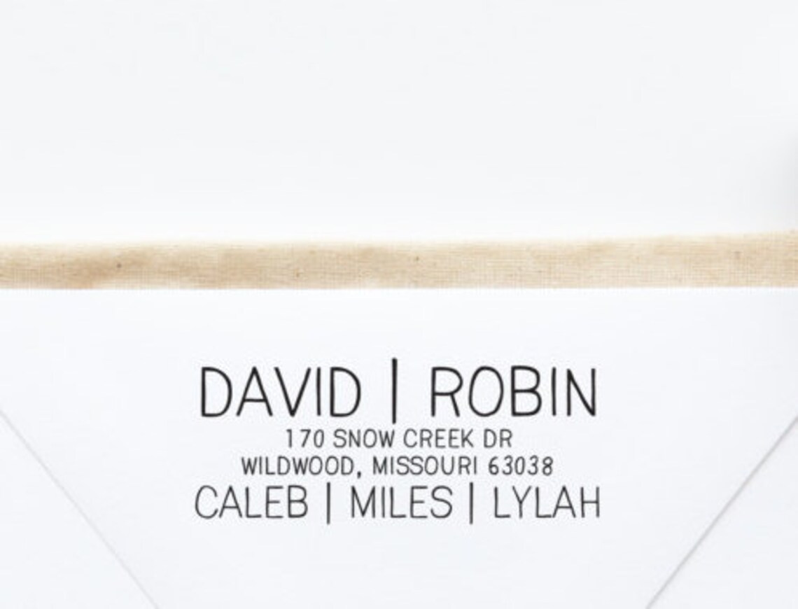 Return Address Stamp Family Stamp Self-inking Wood Mounted - Etsy