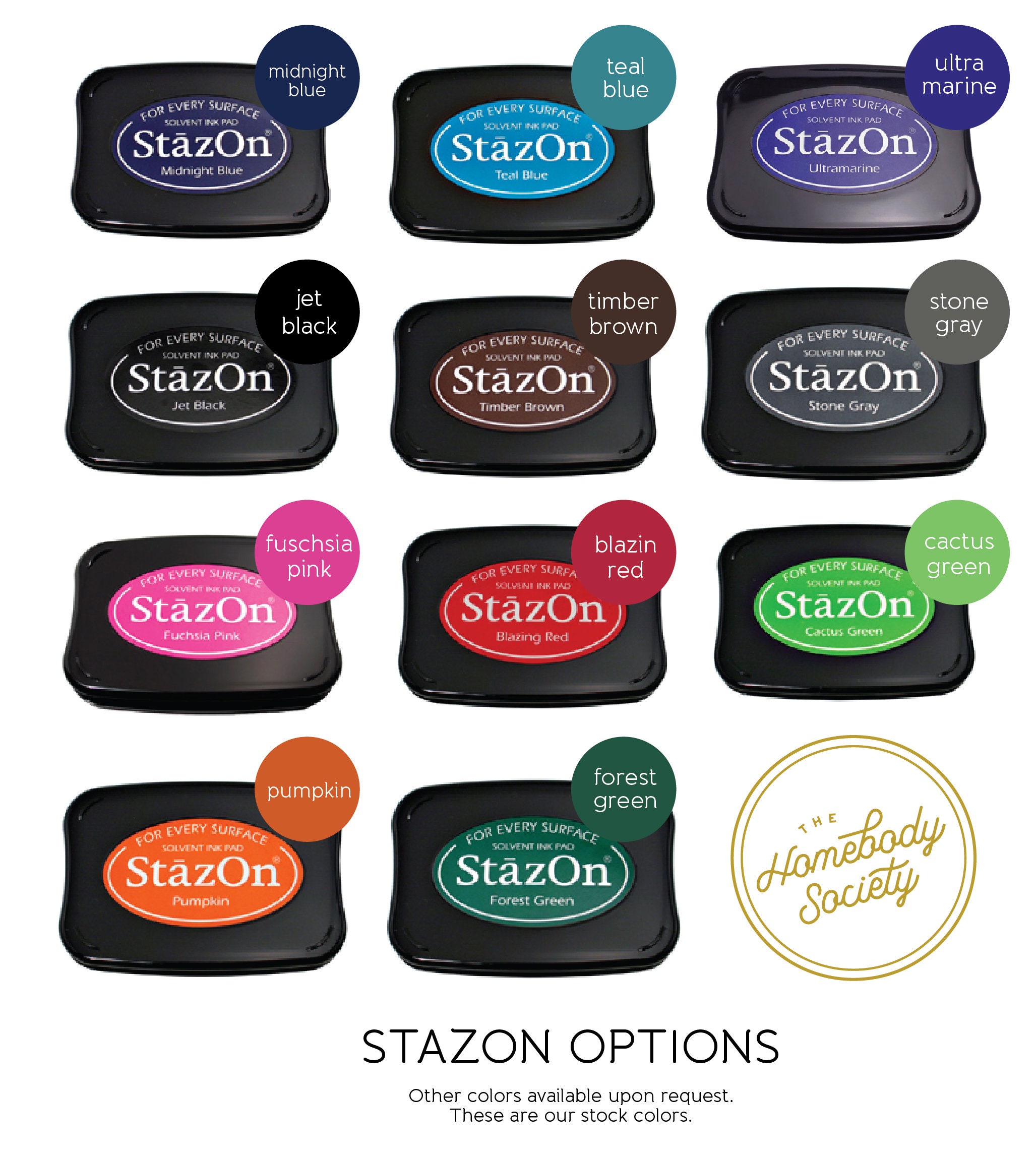 Stazon Ink Pad Permanent Ink Pad Many Ink Color Options - Etsy