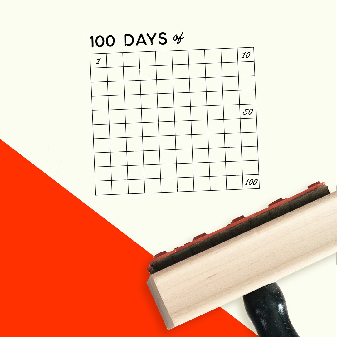 100 Day Challenge Tracker Stamp - Etsy