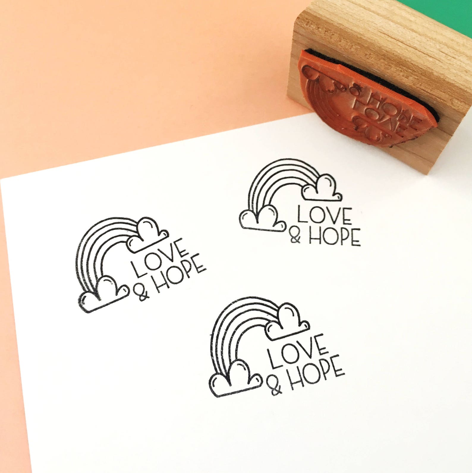 Rubber Stamp Laser Engraved Stamp Rainbow Stamp Rainbows | Etsy