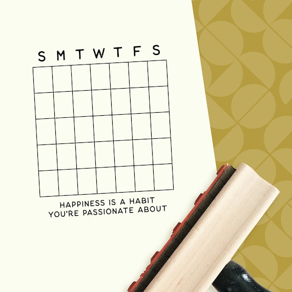 Monthly Habit Tracker Stamp Planner Stamp Stamp for | Etsy