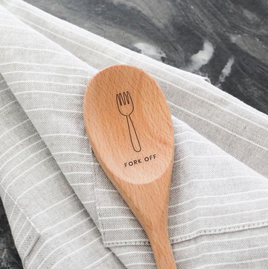 Fork off Spoon Laser Engraved Wooden Spoon Kitchen and Home Gift ...