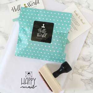Happy Mail Stamp for Packaging and Shipping, Etsy Shop Stamp, Shipping ...