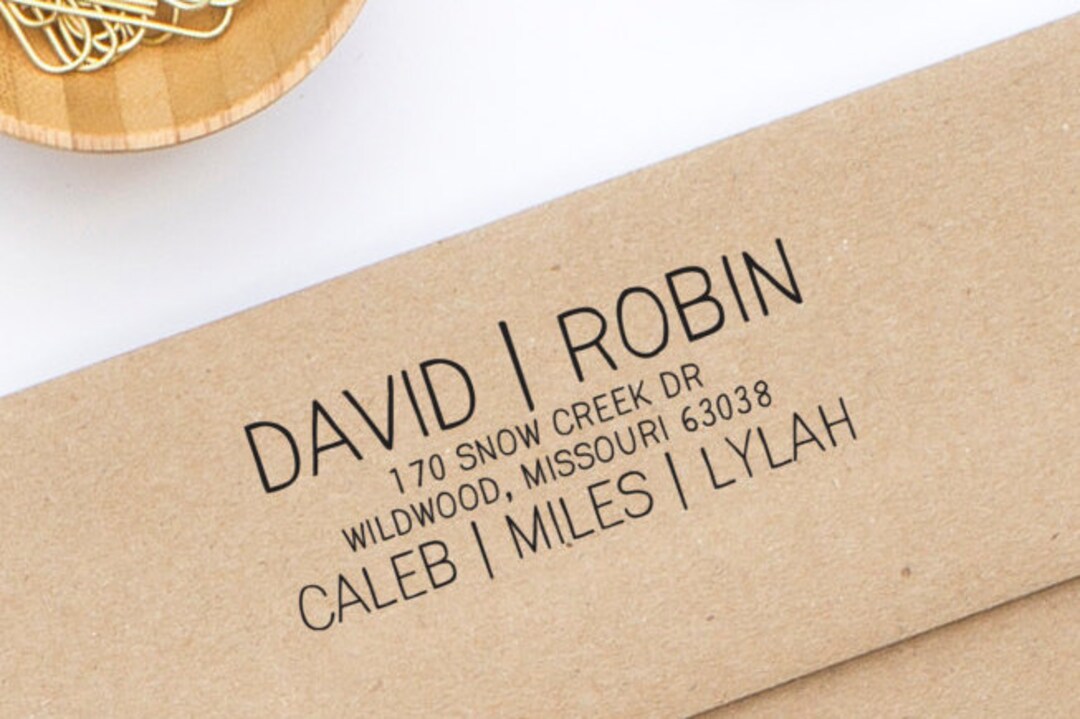 Return Address Stamp, Family Stamp, Self-inking, Wood Mounted Address ...