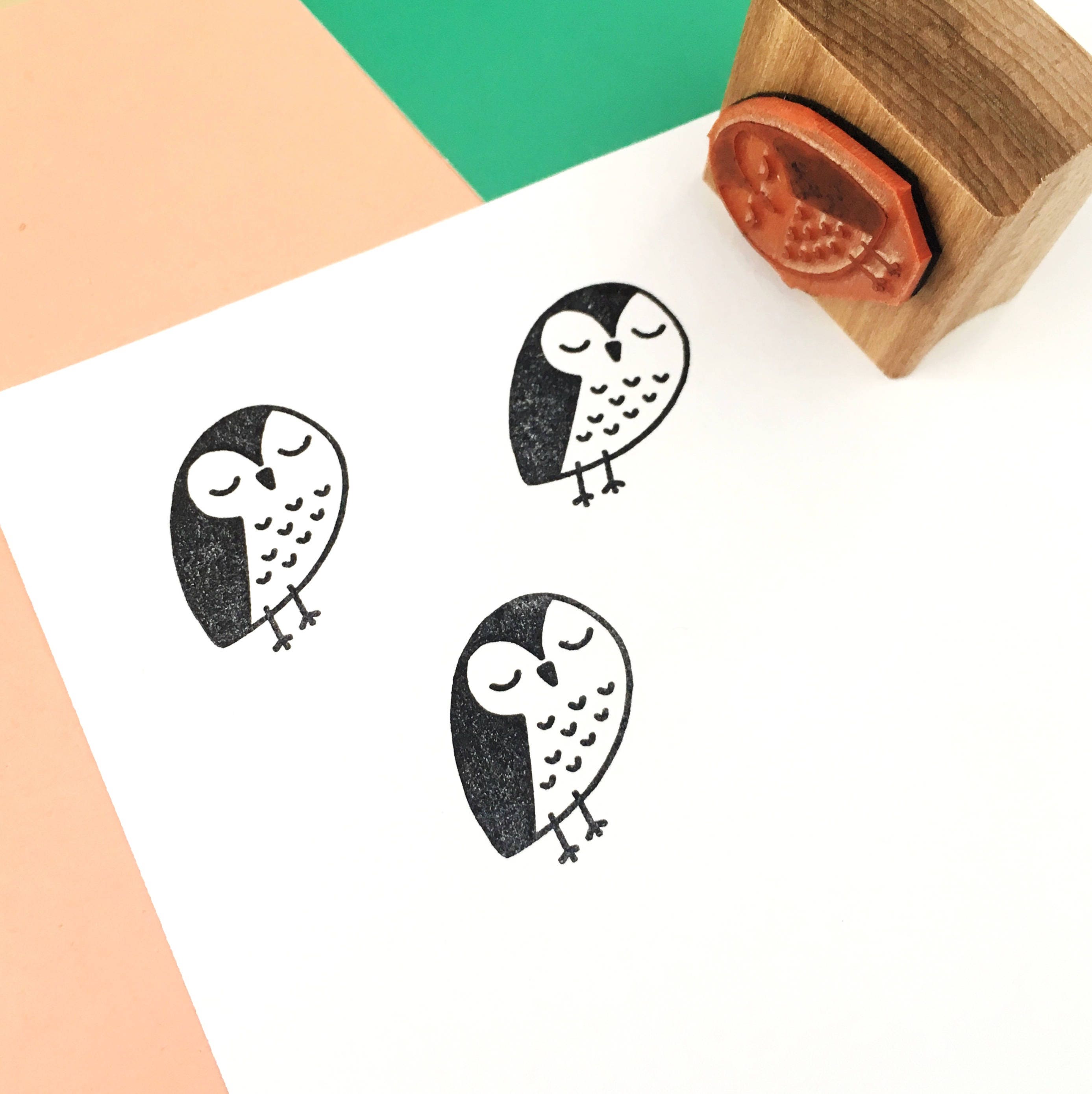 Rubber Stamp Laser Engraved Stamp Owl Stamp Cute Owl Stamp | Etsy