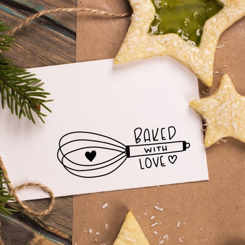 Baked With Love Rubber Stamp Baking Stamp Baker Stamp - Etsy
