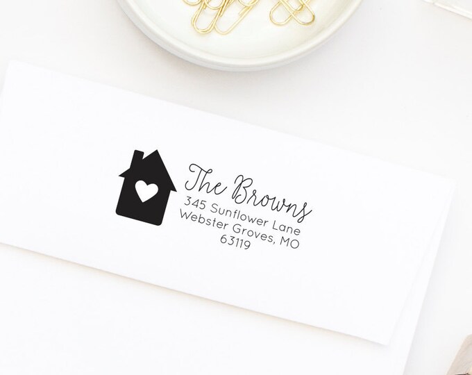 Return Address Stamp, New Home Stamp, Housewarming Gift, Closing Gift ...