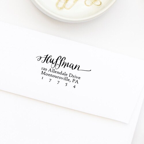 Custom Calligraphy Return Address Stamp Personalized Address | Etsy