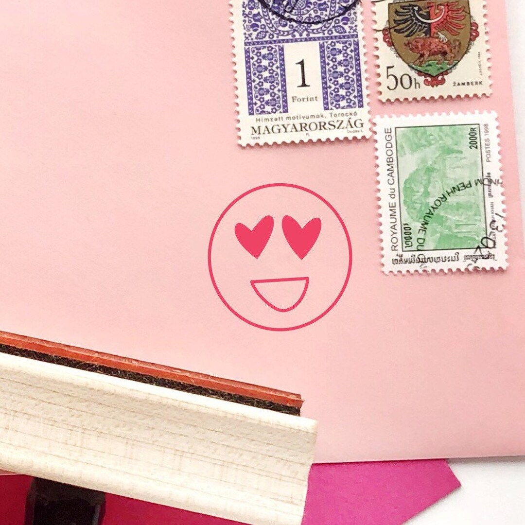 Heart Eyes Stamp, Snail Mail Stamp, Valentines Stamp, Love Stamp ...