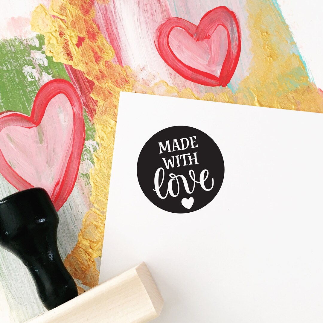 Made With Love Stamp, Rubber Stamp for Packaging and Shipping, Etsy ...