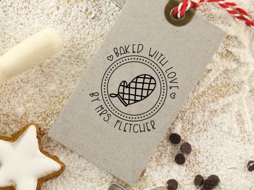Baked With Love Rubber Stamp Baking Stamp Baker Stamp - Etsy