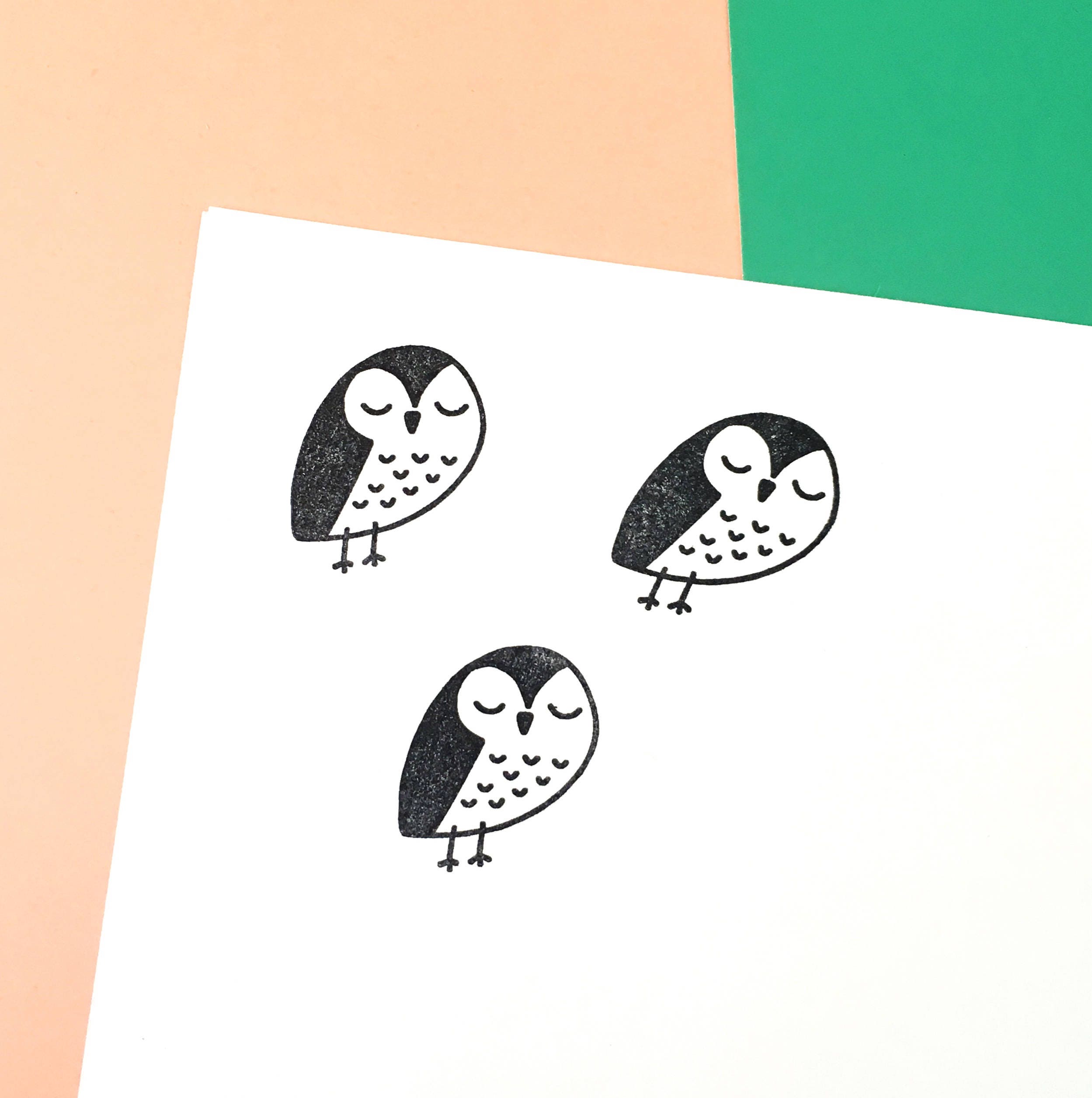 Rubber Stamp Laser Engraved Stamp Owl Stamp Cute Owl Stamp | Etsy