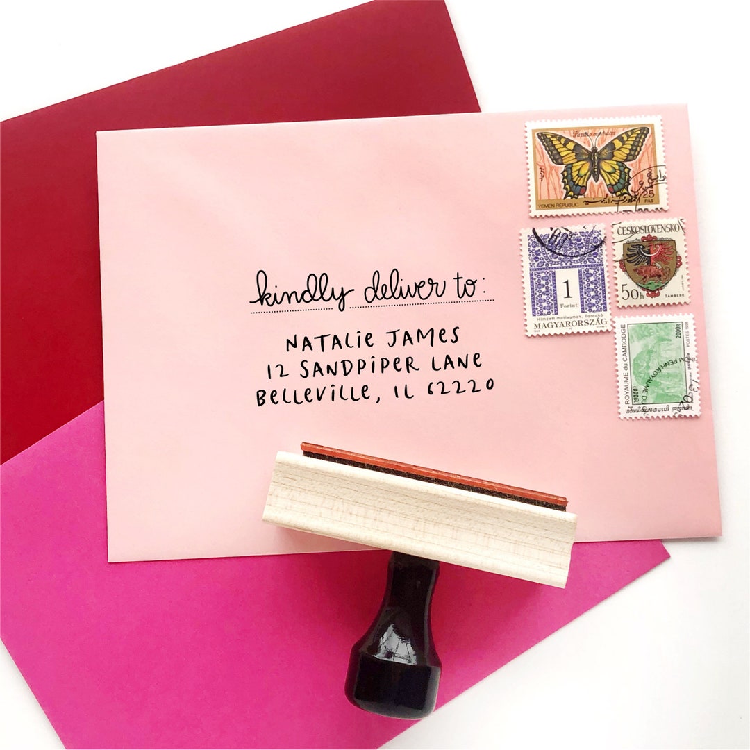 Kindly Deliver to Mail Stamp, Snail Mail Stamp, Valentines Stamp, Love ...