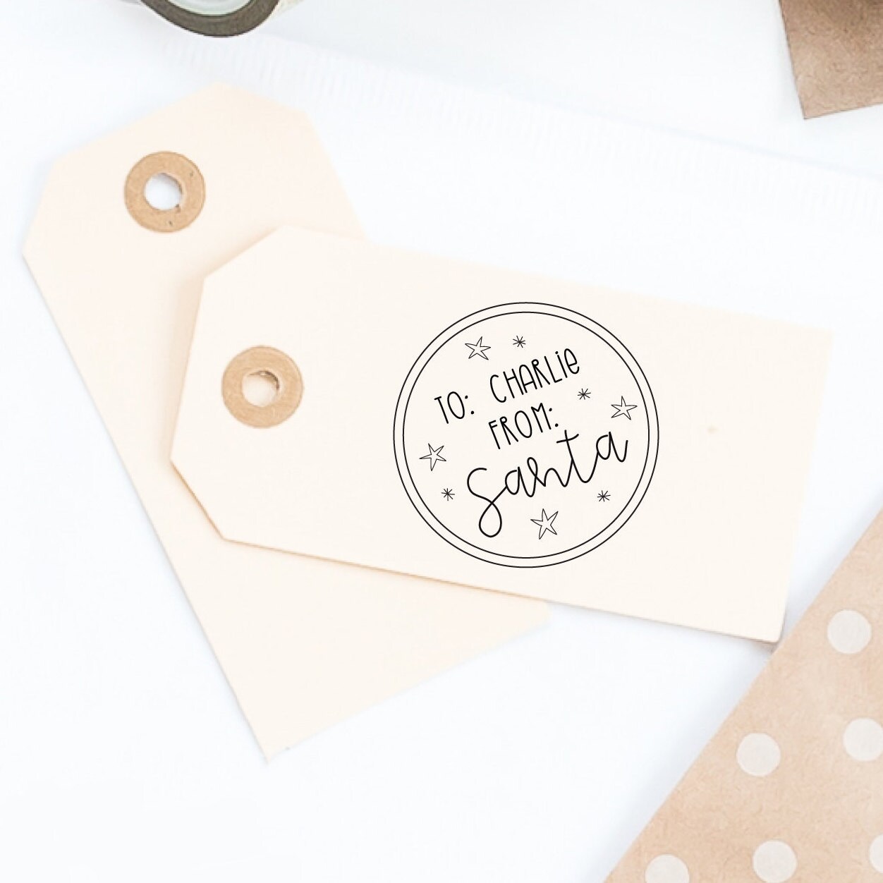 Santa Stamp to Your Child From Santa Gift Tag Stamp | Etsy