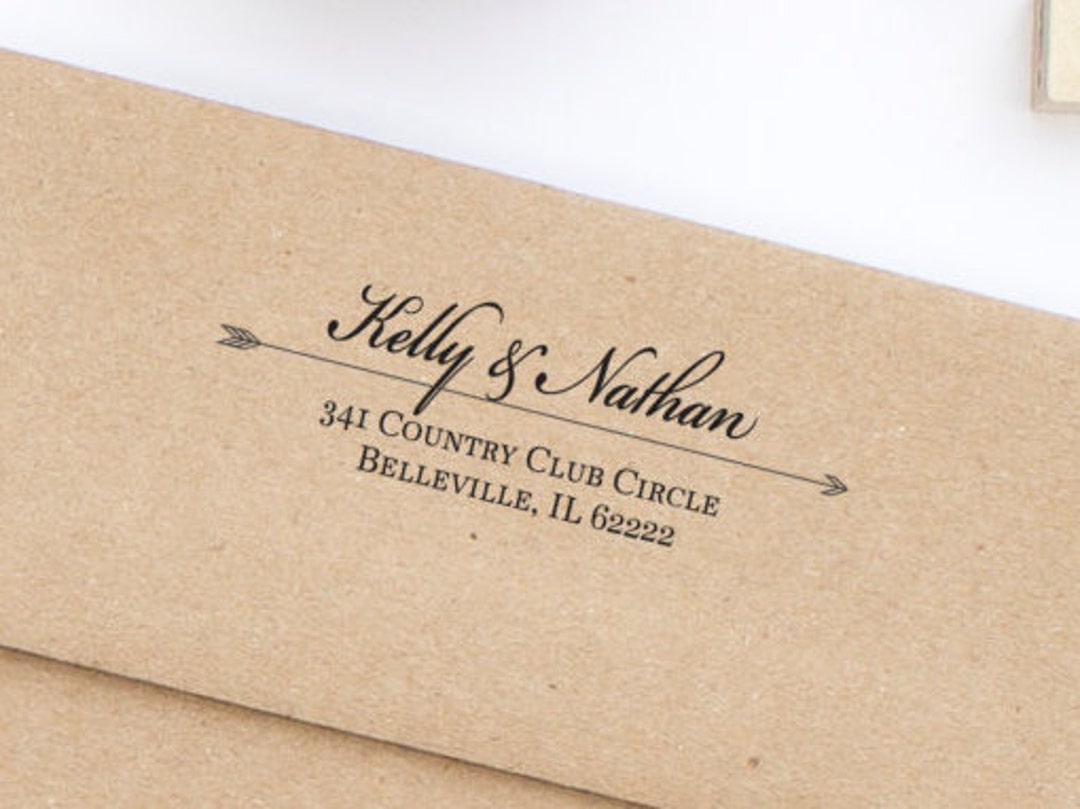 Custom Return Address Arrow Stamp, Return Address Stamp, Wedding Stamp ...