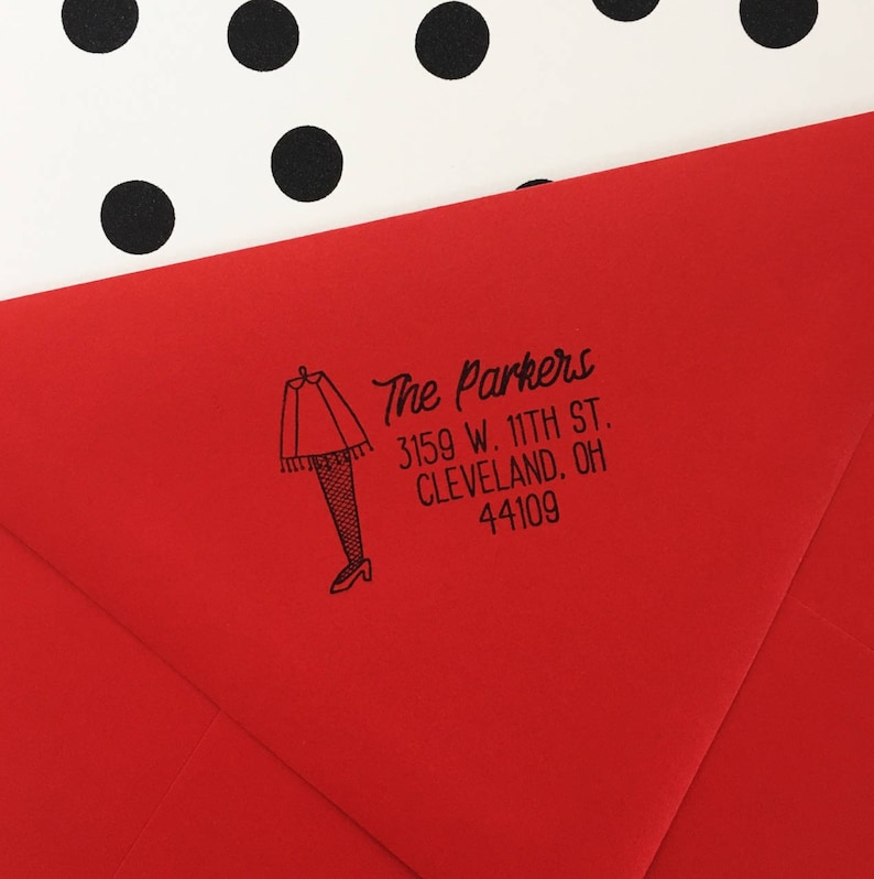 Return Address Stamp Leg Lamp Return Address Stamp Holiday - Etsy