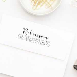 Return Address Stamp, Calligraphy Address Stamp, Personalized Address ...