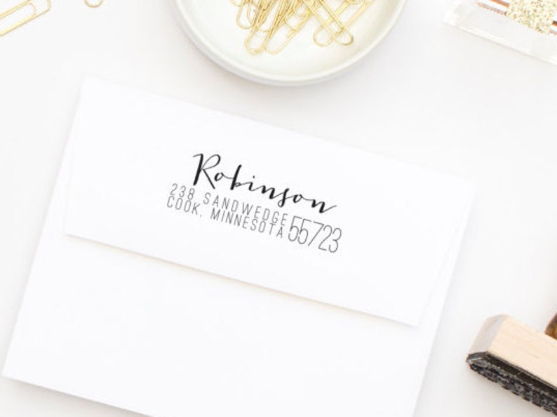 Return Address Stamp Calligraphy Address Stamp Personalized - Etsy