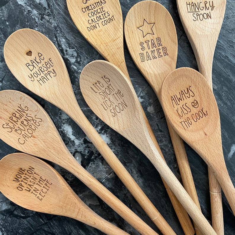 Fork off Spoon Laser Engraved Wooden Spoon Kitchen and - Etsy