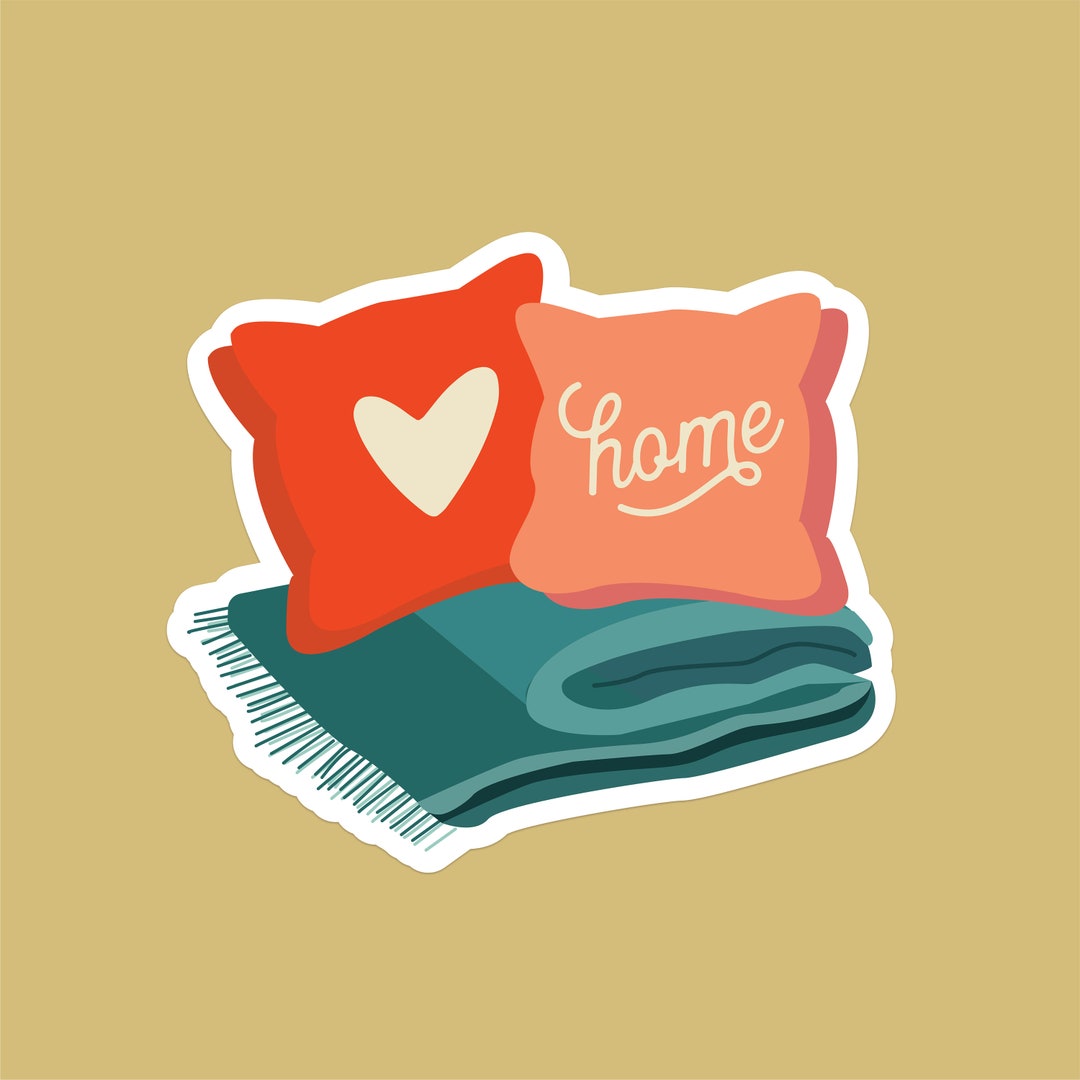 Cozy Home Pillows and Blanket Vinyl Sticker for Your Laptop - Etsy