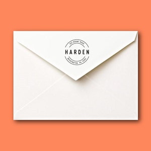 Custom Circle Return Address Stamp in Self-inking or Wood Mounted ...