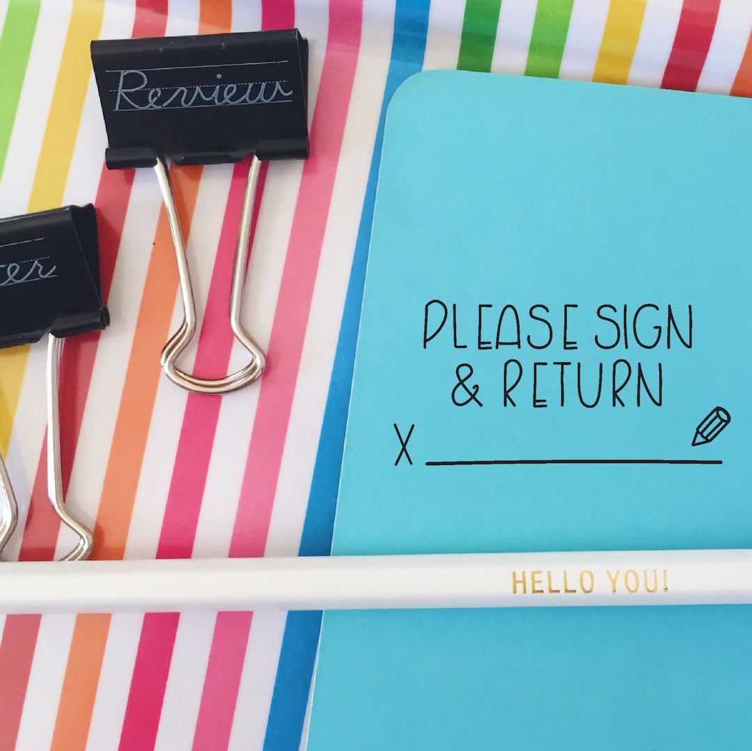Please Sign and Return Teacher Stamp Test Stamp Back to - Etsy