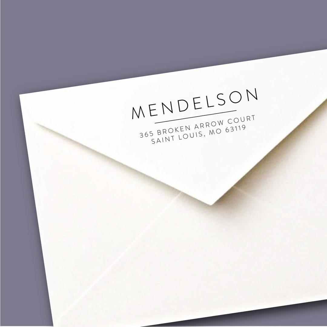 Modern Return Address Stamp Wedding Stamp Save the Date Custom Stamper ...